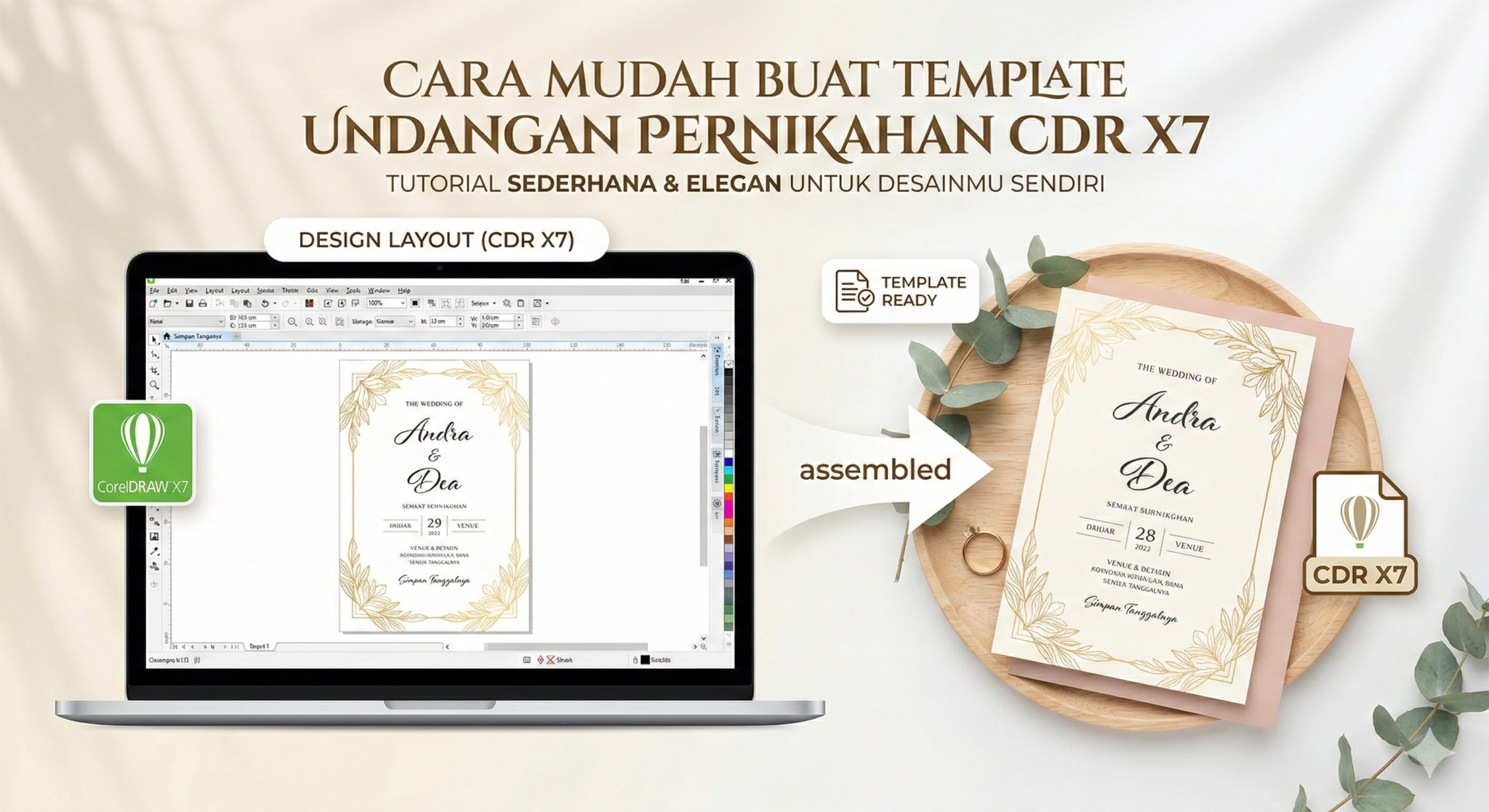 Cara Mudah Buat Template Undangan Pernikahan CDR X7 - Akunbisnis.com